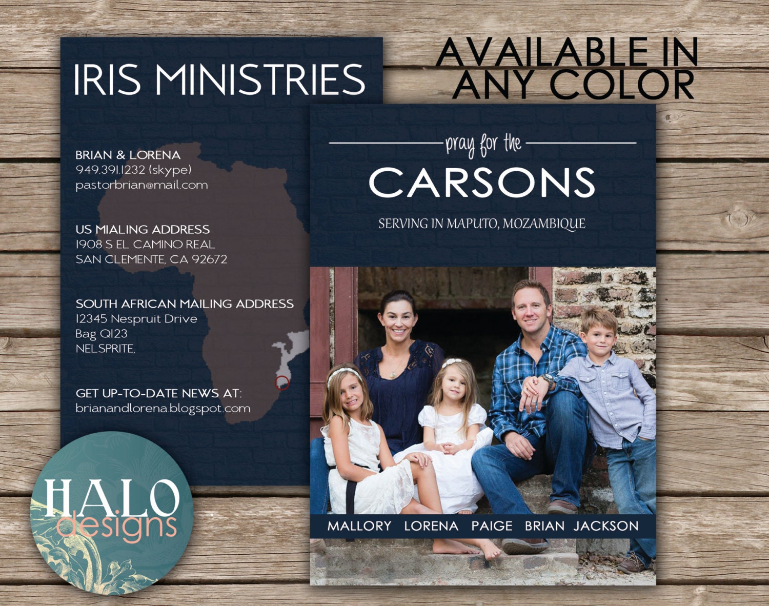 Custom Printed Missionary Prayer Card, Christian Support Card - Etsy