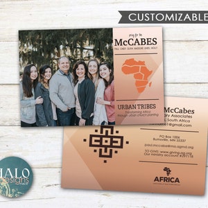 Missionary Card, Printed, Christian Support Card, Prayer Card, Mission ...