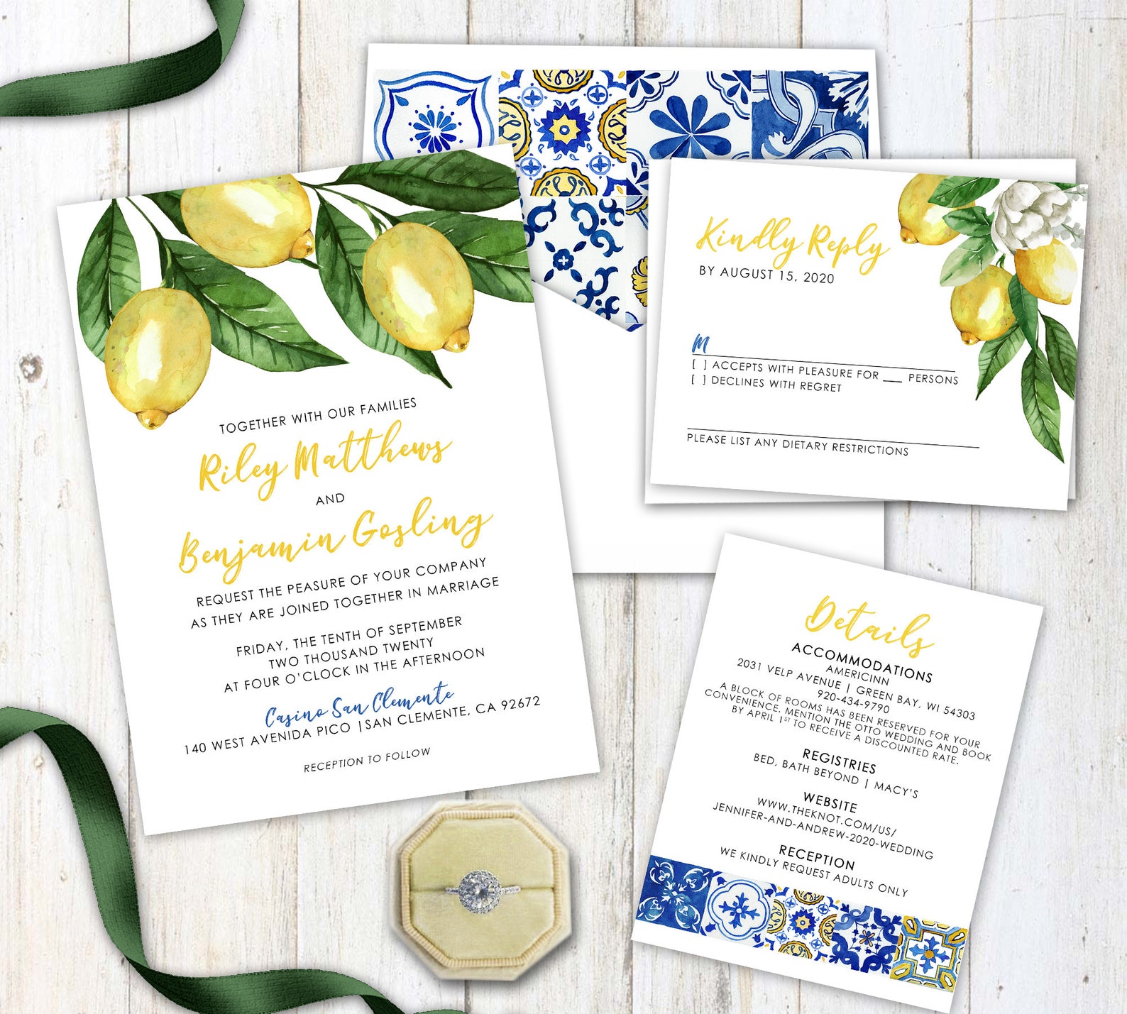 Lemon Wedding Invitation Wedding Invitations Lemons Yellow - Etsy