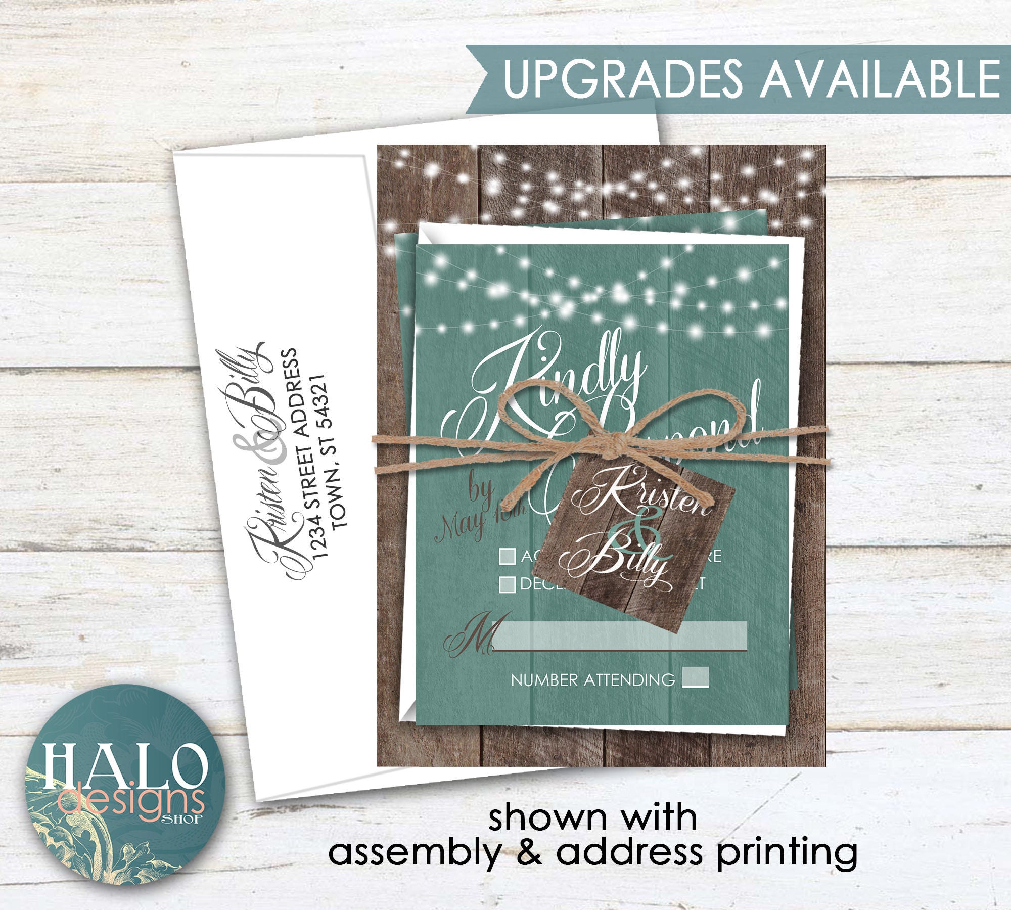 Rustic Wedding Invitation ANY COLOR Rustic Wedding Invite - Etsy