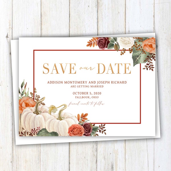 Autumn Save the Date - Etsy