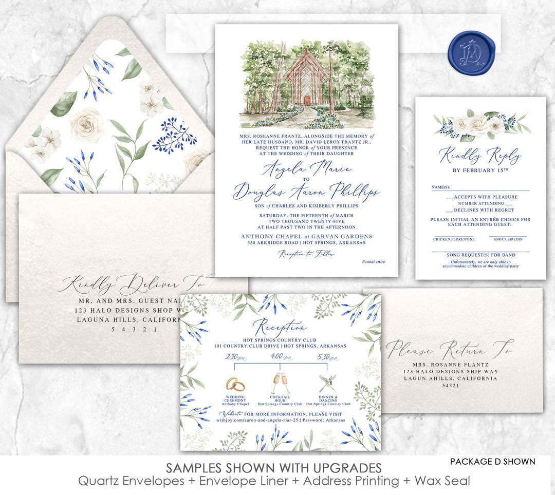 Anthony Chapel Wedding Invitation, Garvan Gardens, Arkansas, Venue ...