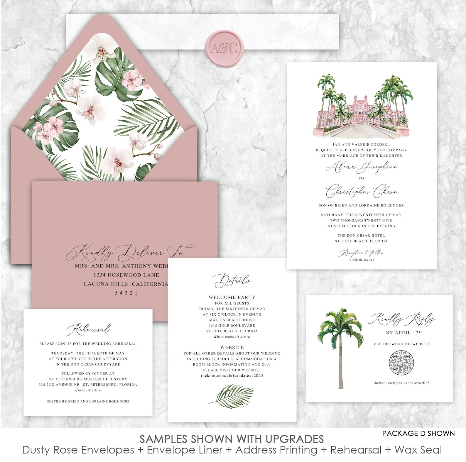 Don Cesar Wedding Invitation, St. Pete Beach, Florida, Venue Wedding ...