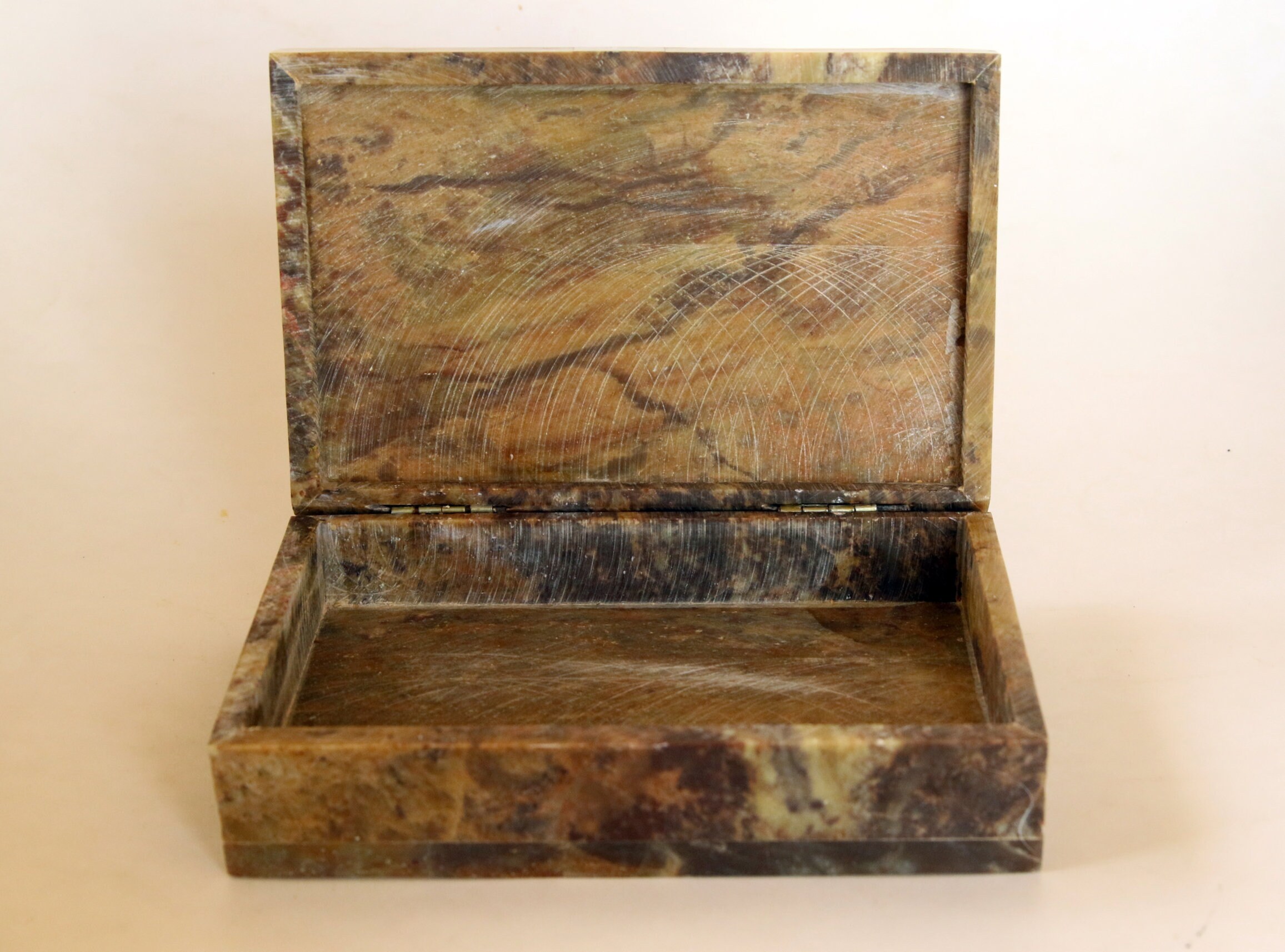 Vintage Soapstone Trinket Box With a Hand Painted Lid - Etsy