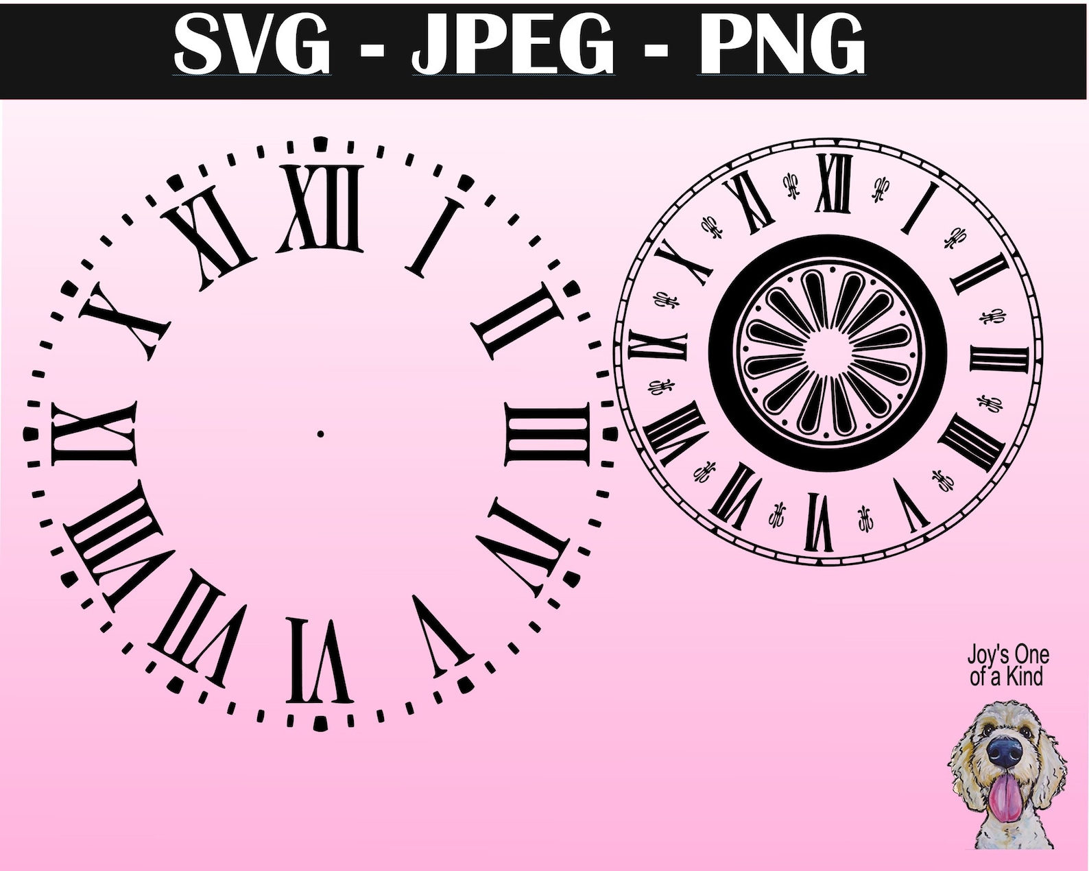 2 Roman Numeral Clock Face, Sizeable, Svg File. Digital File for Clocks ...