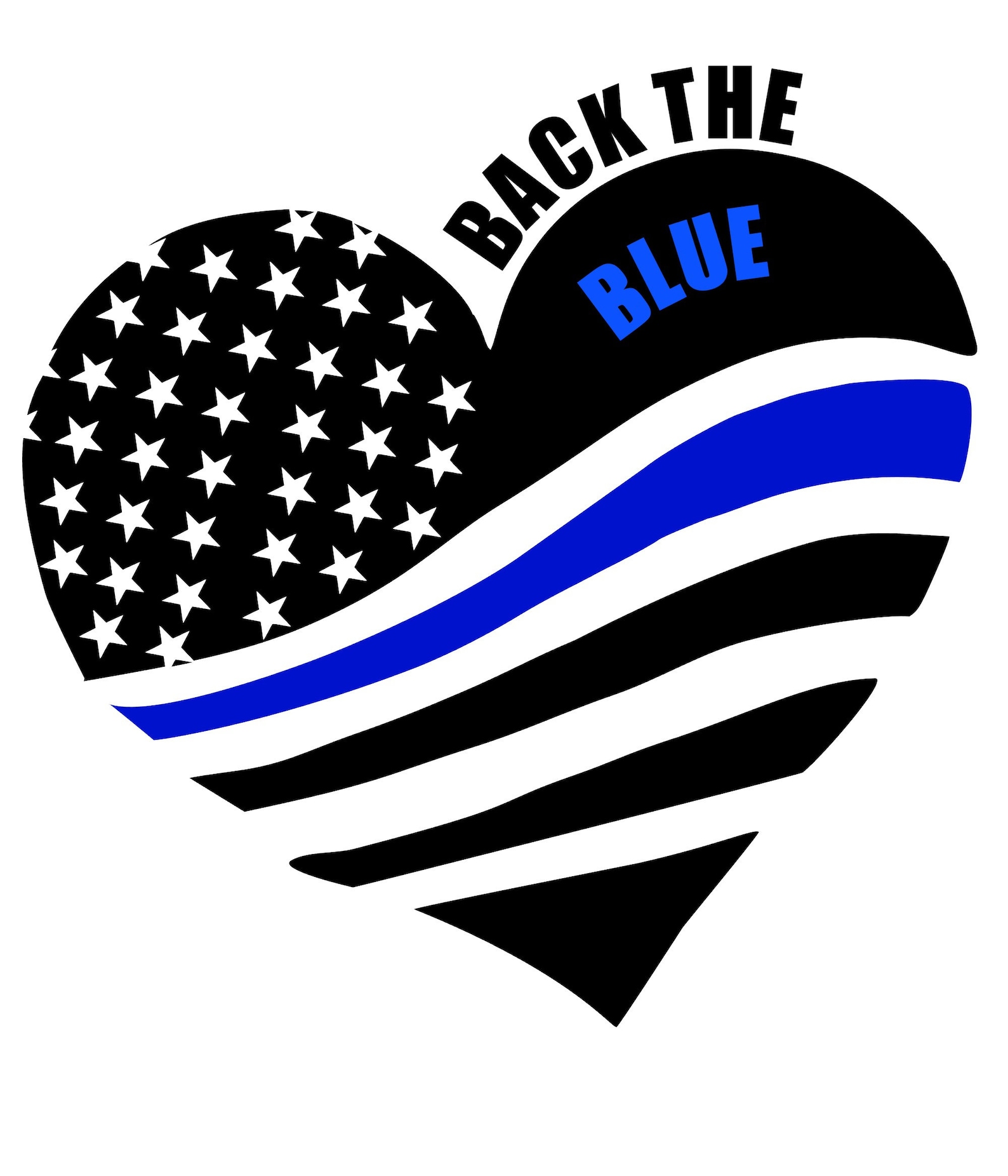 Back the Blue Thin Blue Line Heart. Digital Cut File. Svg - Etsy