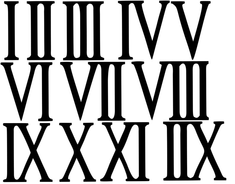 Roman Numerals SVG Digital File for Clocks Crafts Signs - Etsy