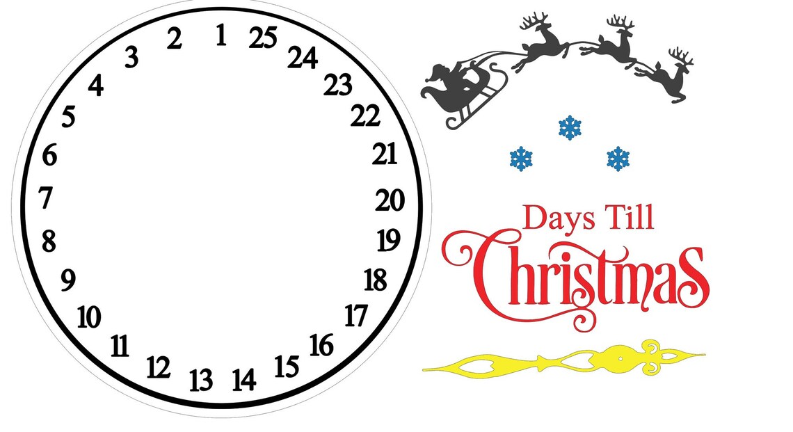 Digital File Christmas Countdown SVG. Onefinity Jpeg - Etsy
