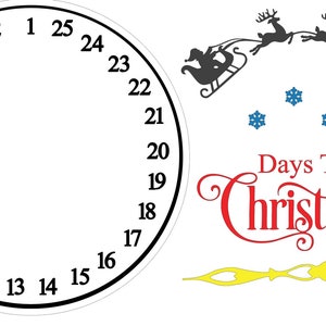 Digital File Christmas Countdown Svg Onefinity Jpeg 18 Vcarve Etsy