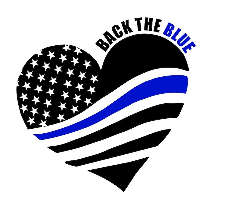 Back the Blue Thin Blue Line Heart. Digital Cut File. Svg - Etsy