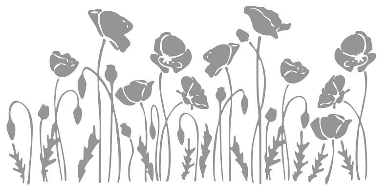 Poppies Flower SVG File, Digital. Adjustable, Window, Car, Truck Decal ...