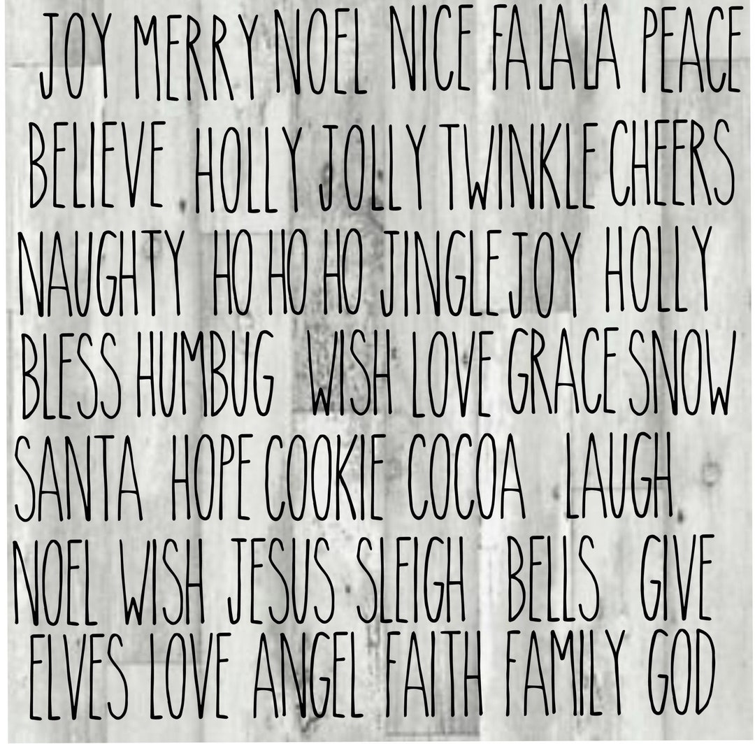 39 Rae Dunn Inspired Christmas Words SVG 12x12 - Etsy
