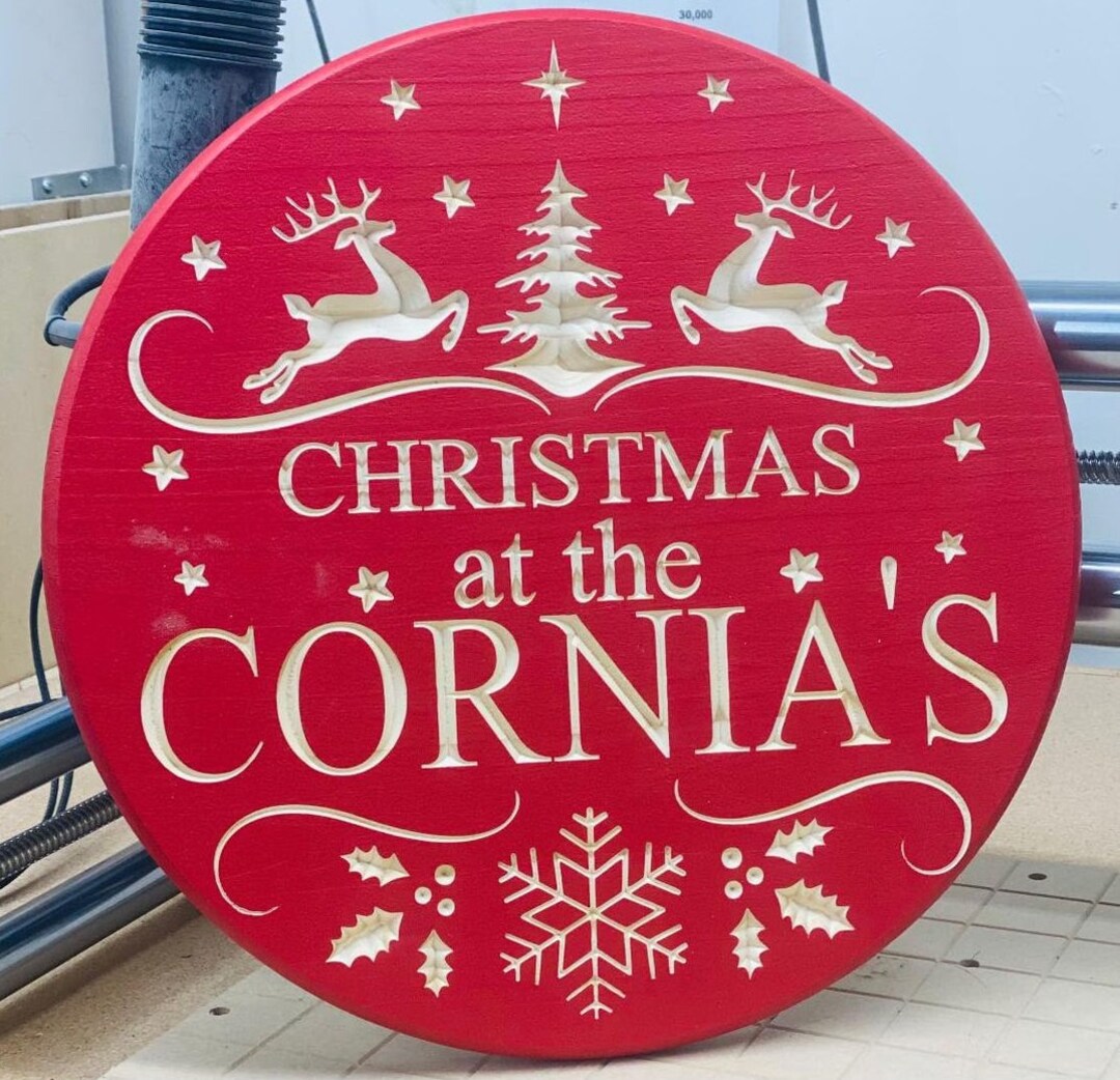 Personalized Christmas Wood Round. Digital File, SVG, CNC, Silhouette ...