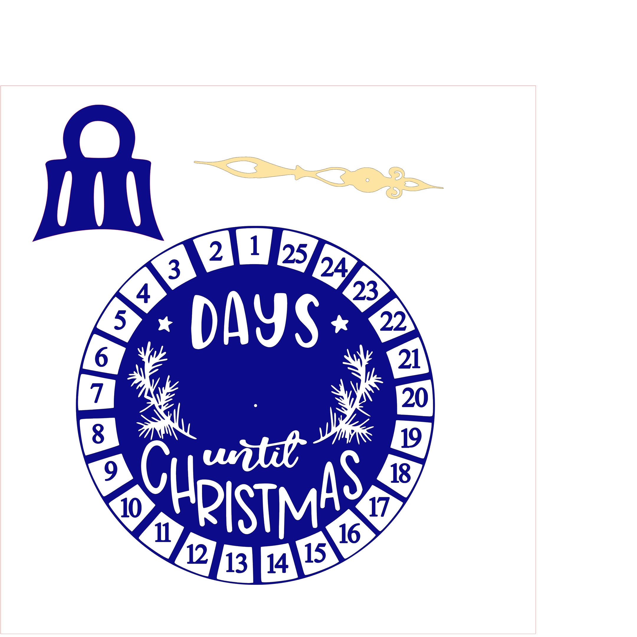 Christmas Countdown, SVG, CNC, Onefinity, Silhouette. - Etsy