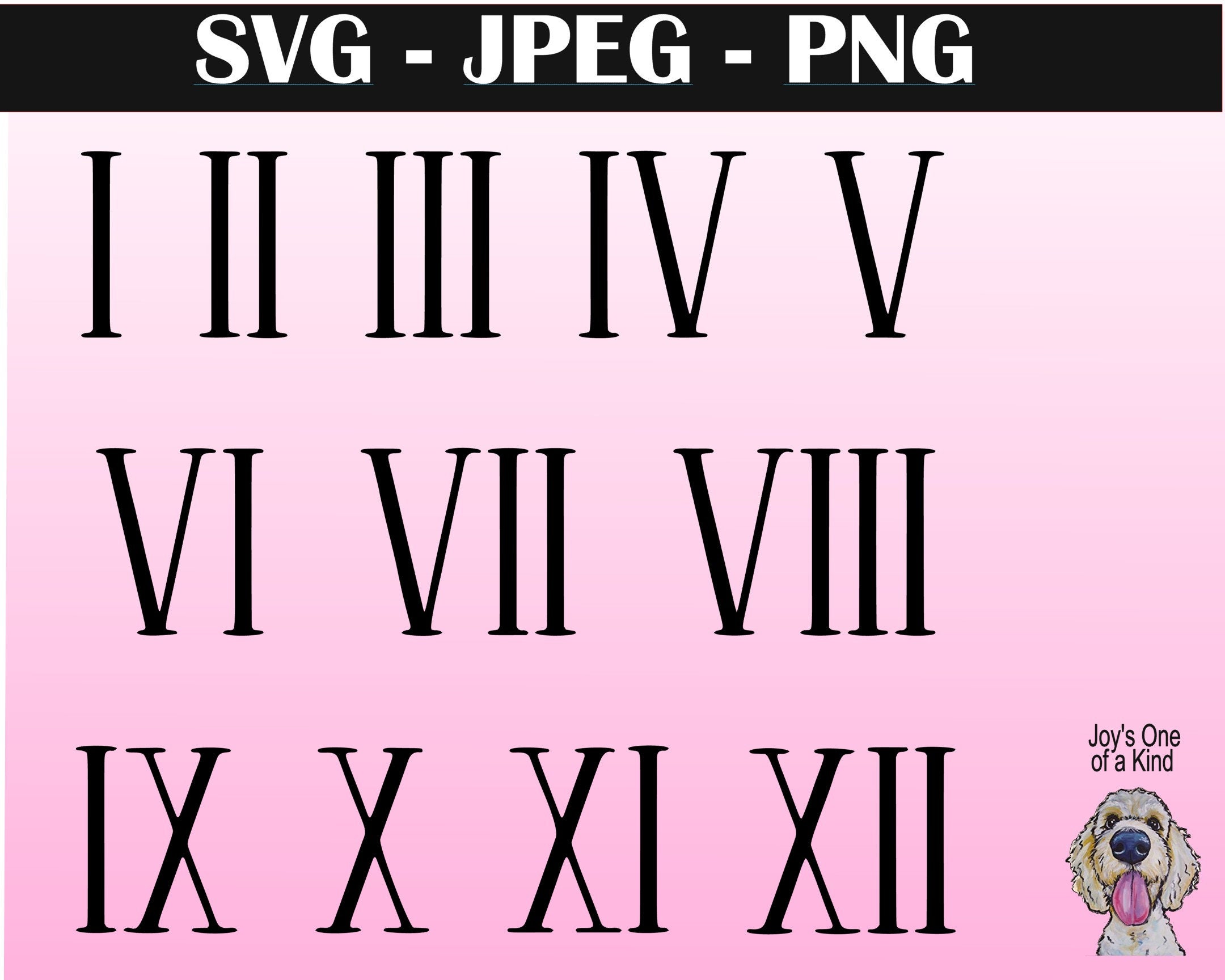 Two Styles of Roman Numerals. Regular or Thin SVG Digital File. for ...