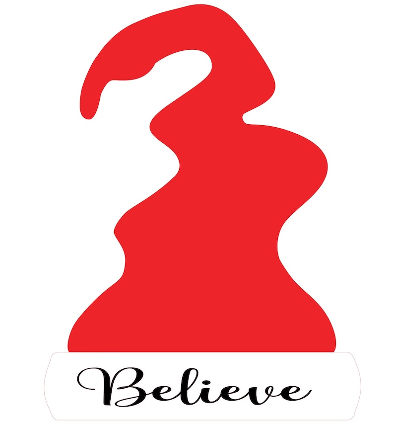 Believe Santa Hat Svg. Digital File, Christmas Decoration. - Etsy