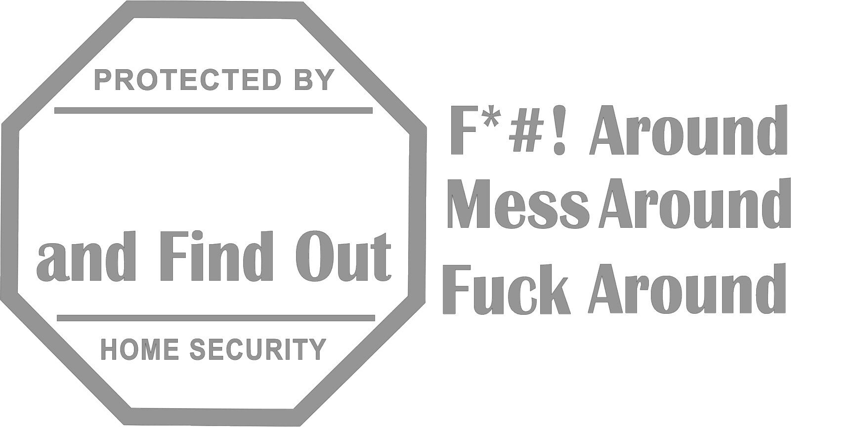 Yard Sign SVG FU Protected By Mess Around Cut File - Etsy