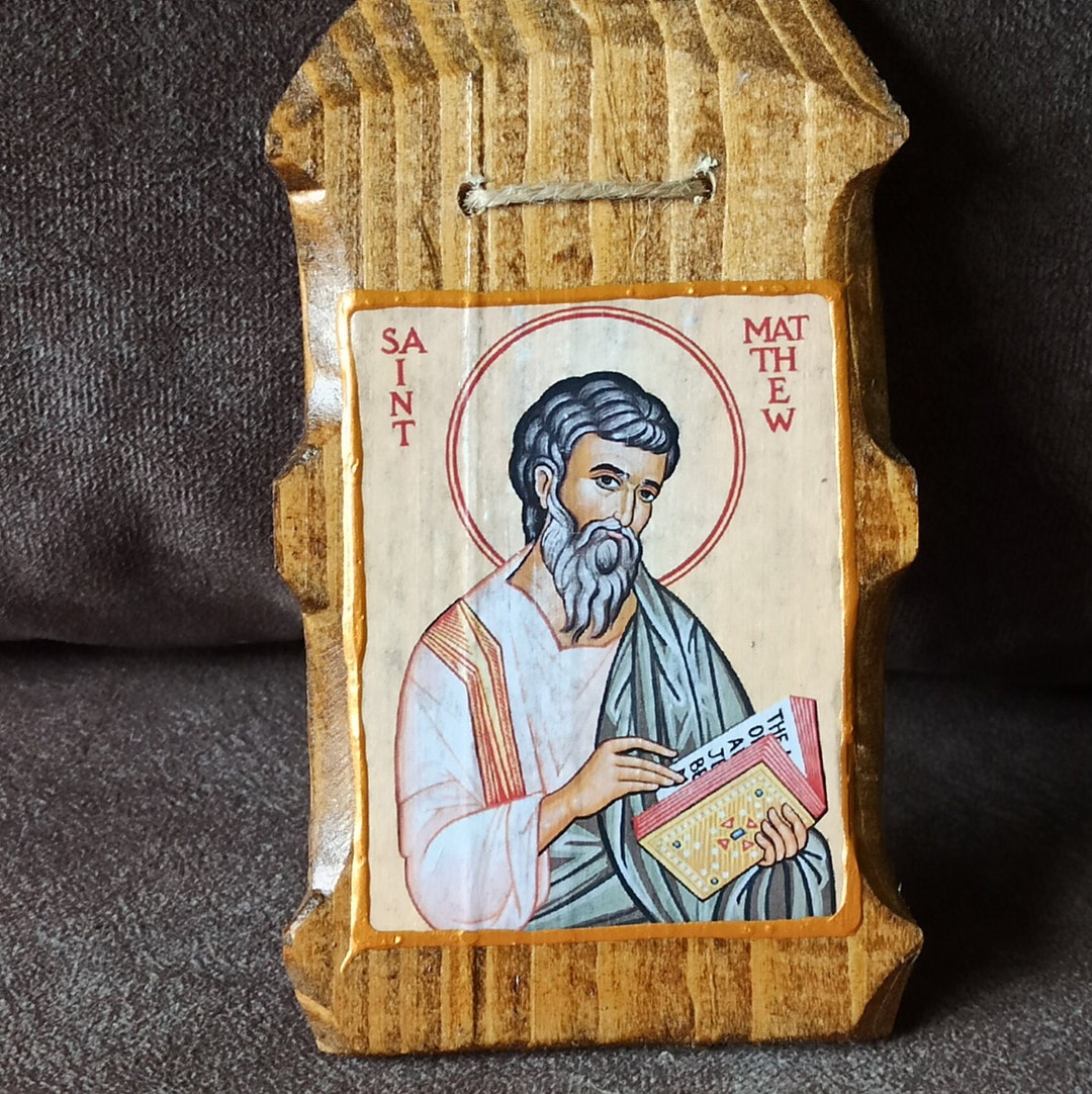 Saint Matthew the Apostle Icon, Handmade Greek Orthodox Icon of Apostle ...