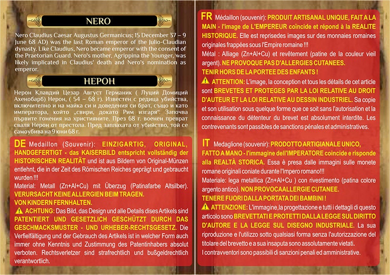 Ancient Roman Emperor's Neropendantnecklace | Etsy