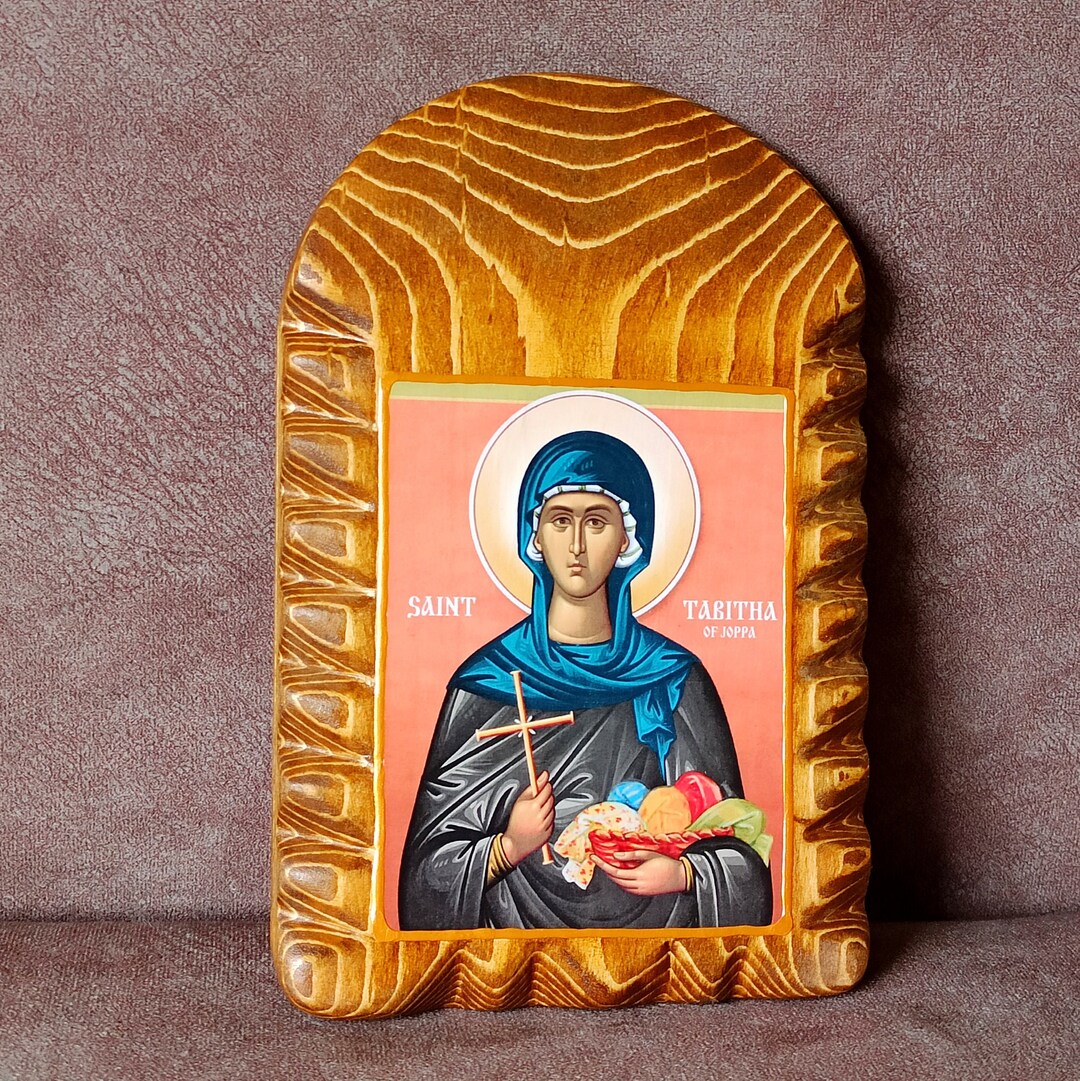 Santa Tabitha Wooden Icon Christianity Religious Carving Handmade ...