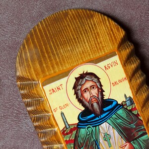 Saint Kevin Hand Carving Wooden Icon Christian Religion Handmade - Etsy UK