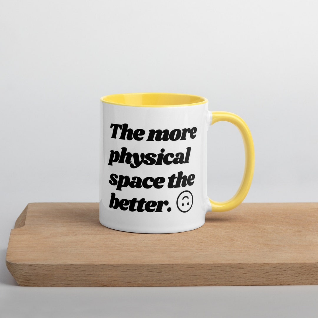 More Physical Space Mug With Color Inside White and Yellow Gloss 11 Oz ...
