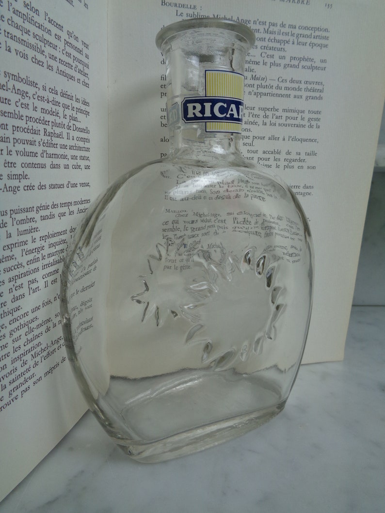 Pichet en verre carafe publicitaire Ricard logo jaune et | Etsy