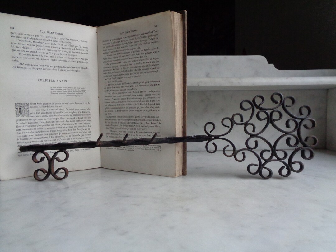 Wrought Iron Wall Key Holder, in the Shape of a Large Key, With 4 Hooks ...