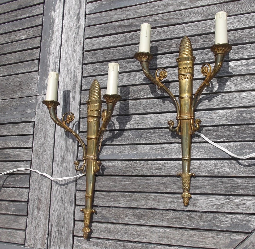 Bronze Wall Sconces, Sword Shape With Fake Candles, Castle Lights ...