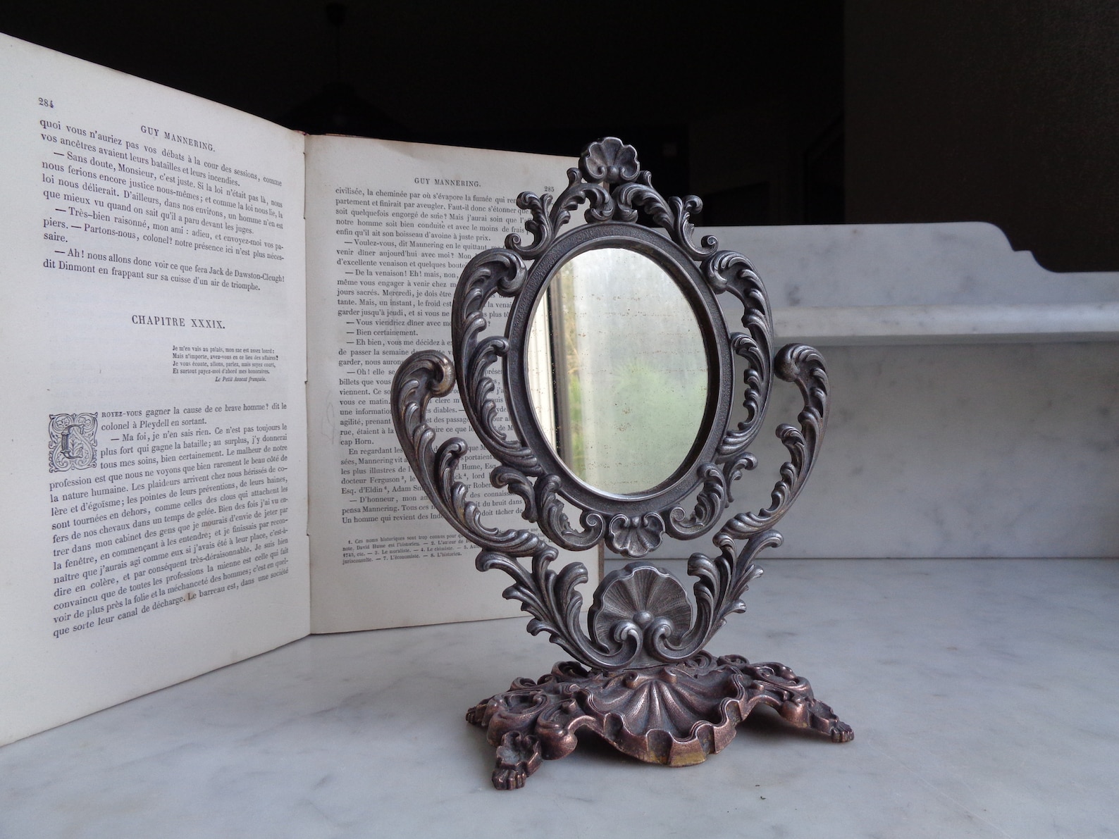 Psyché Standing Mirror in Aged Metal Small Table Mirror - Etsy