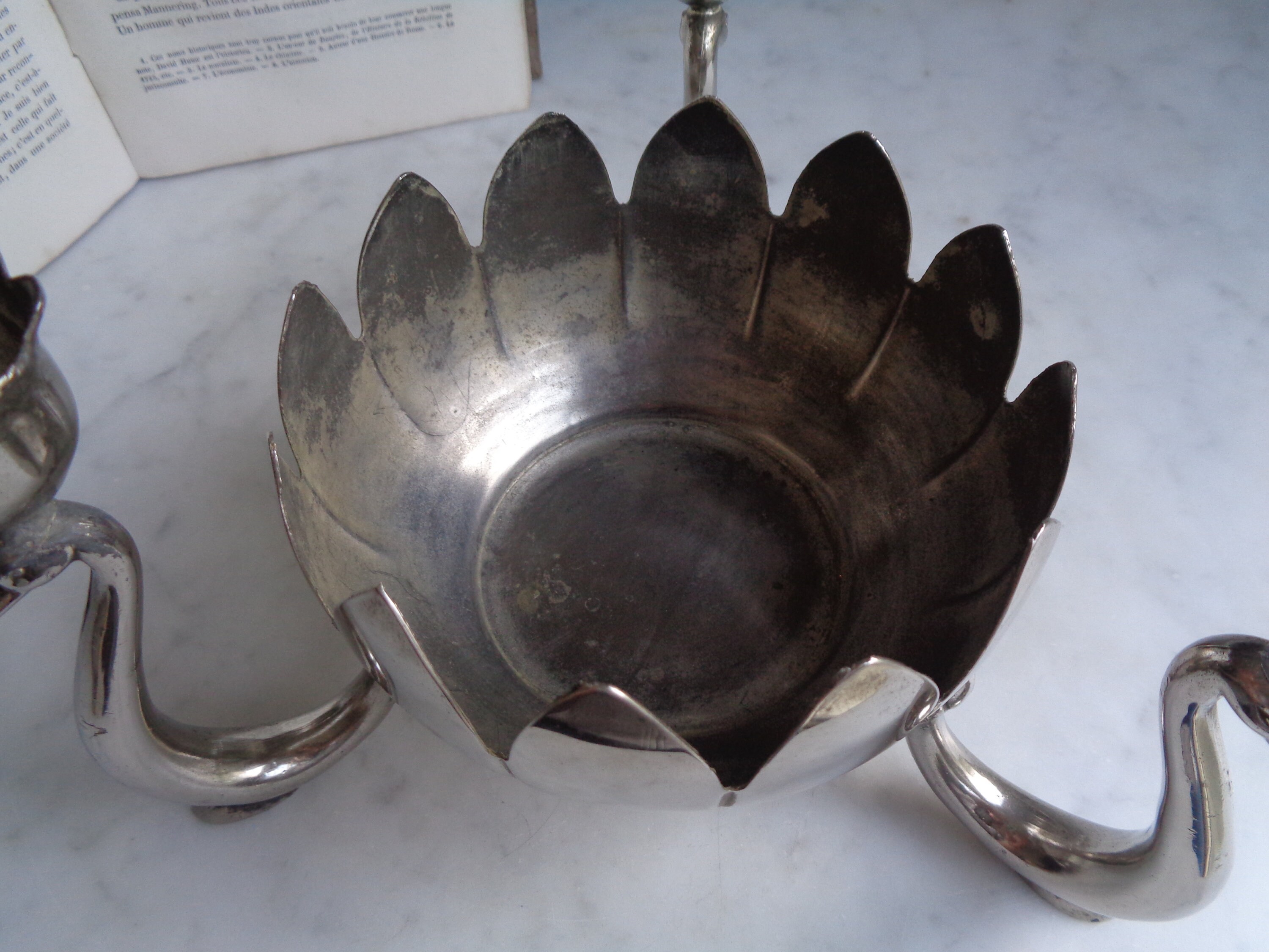 Candlesticks and Lotus Flower Bowl in Silver Metal 2 Candle - Etsy