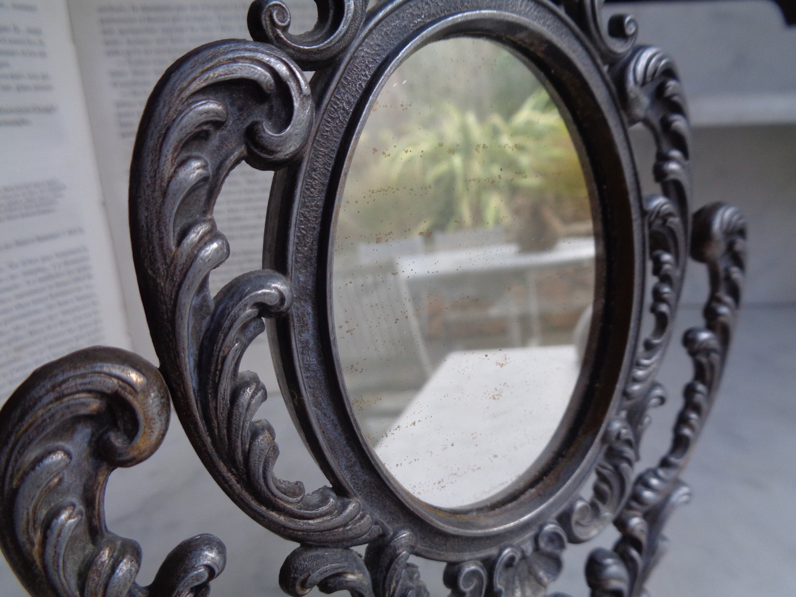 Psyché Standing Mirror in Aged Metal Small Table Mirror - Etsy