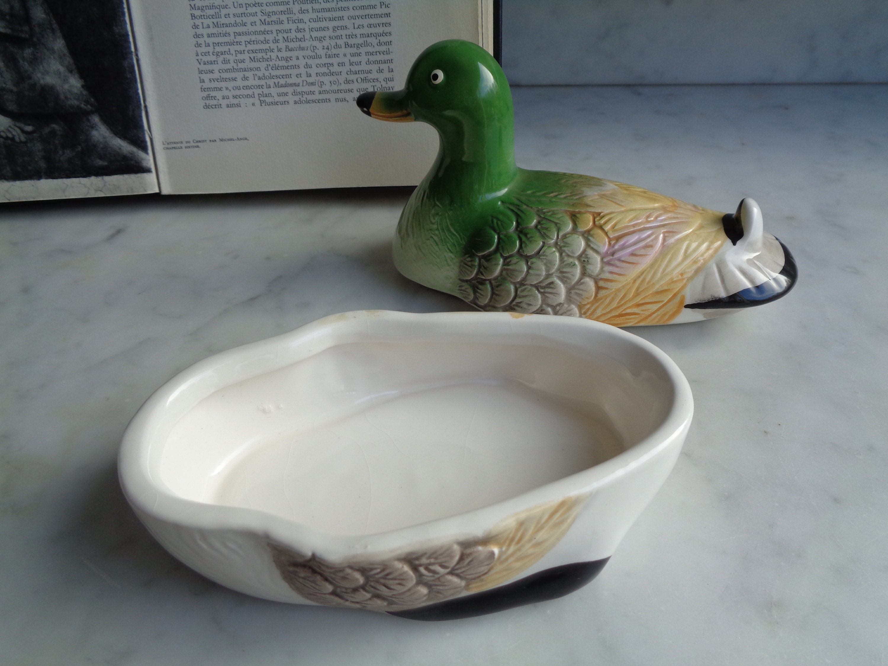 Ceramic Duck Dish With Lid Decorative Vintage Earthenware - Etsy UK