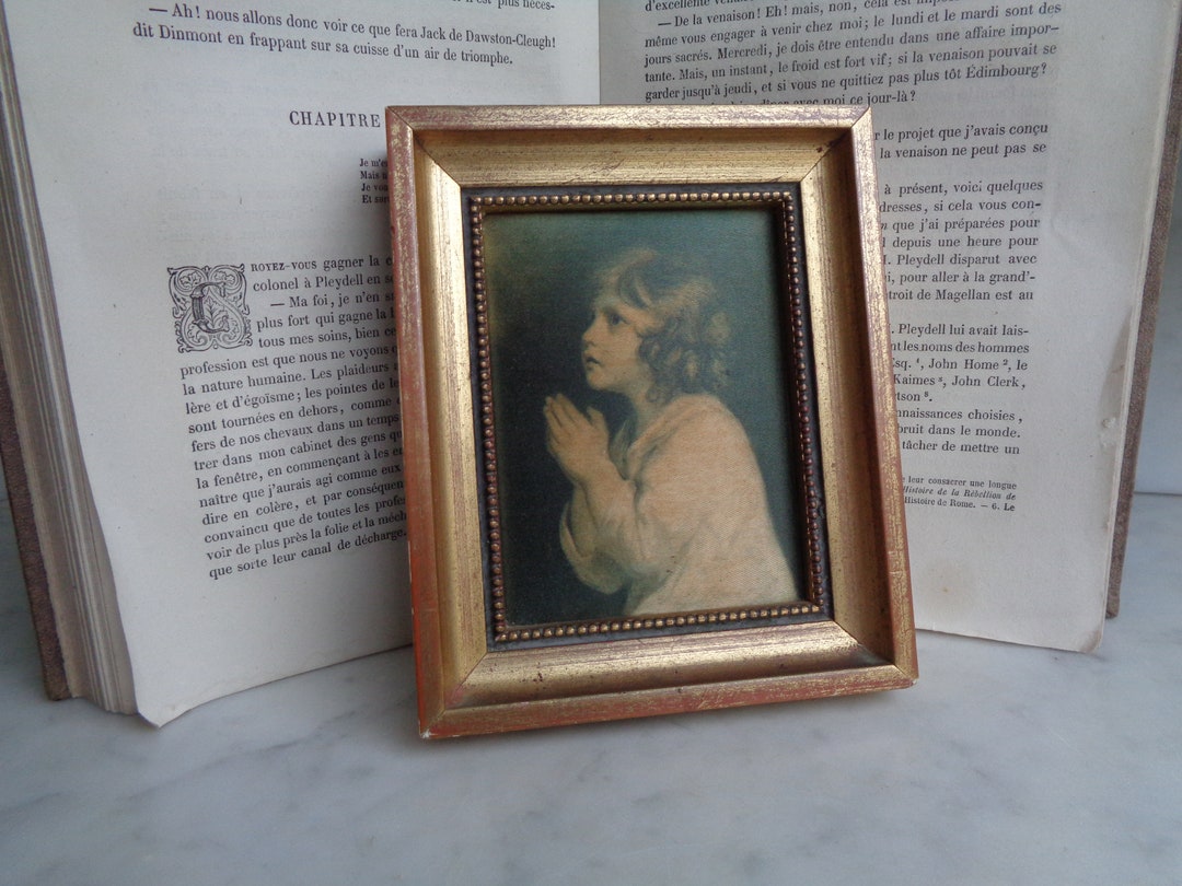 The Little Samuel in Prayer, by Joshua Reynolds, on a Gilded Wooden ...