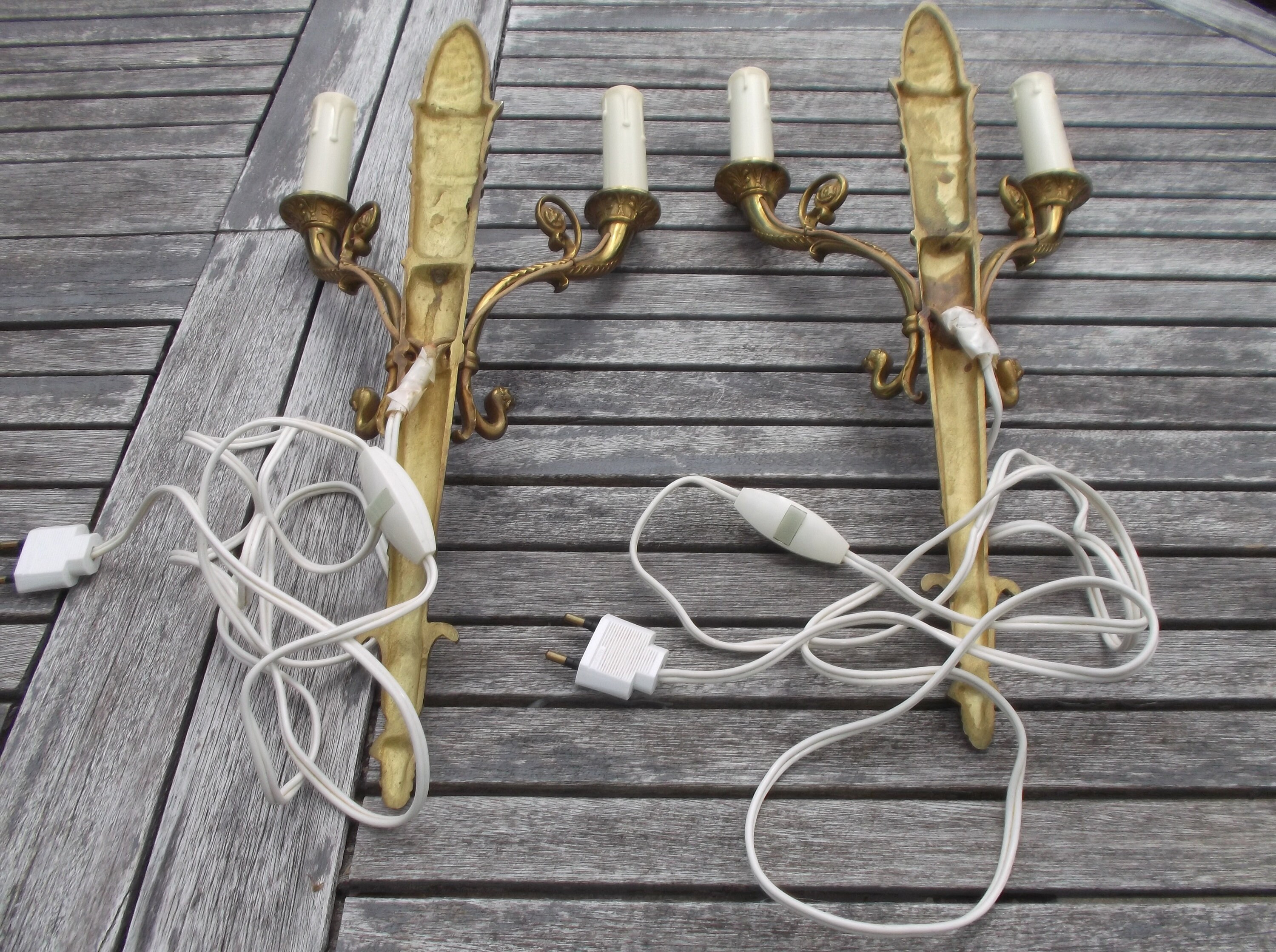 Bronze Wall Sconces Sword Shape With Fake Candles Castle - Etsy