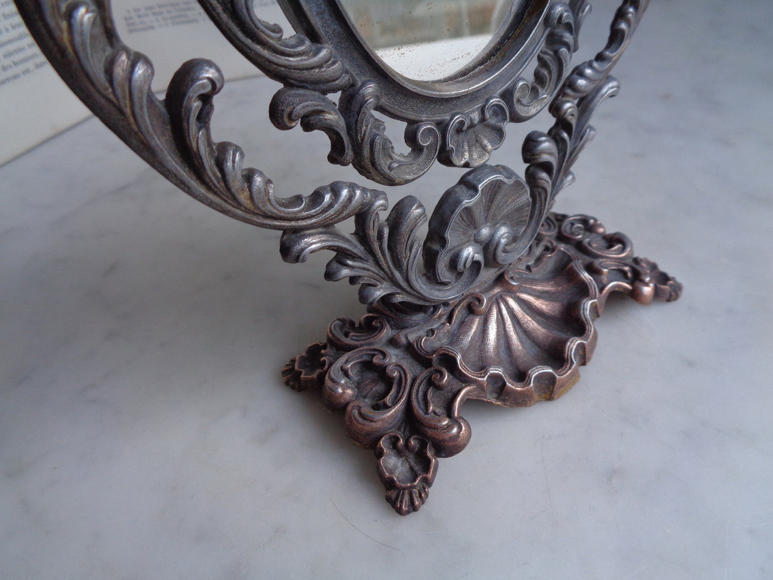 Psyché Standing Mirror in Aged Metal Small Table Mirror - Etsy
