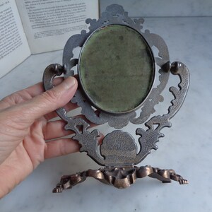 Psyché, Standing Mirror in Aged Metal, Small Table Mirror, Baroque ...