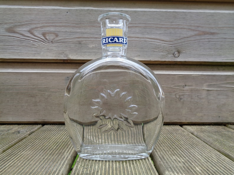 Pichet en verre carafe publicitaire Ricard logo jaune et | Etsy