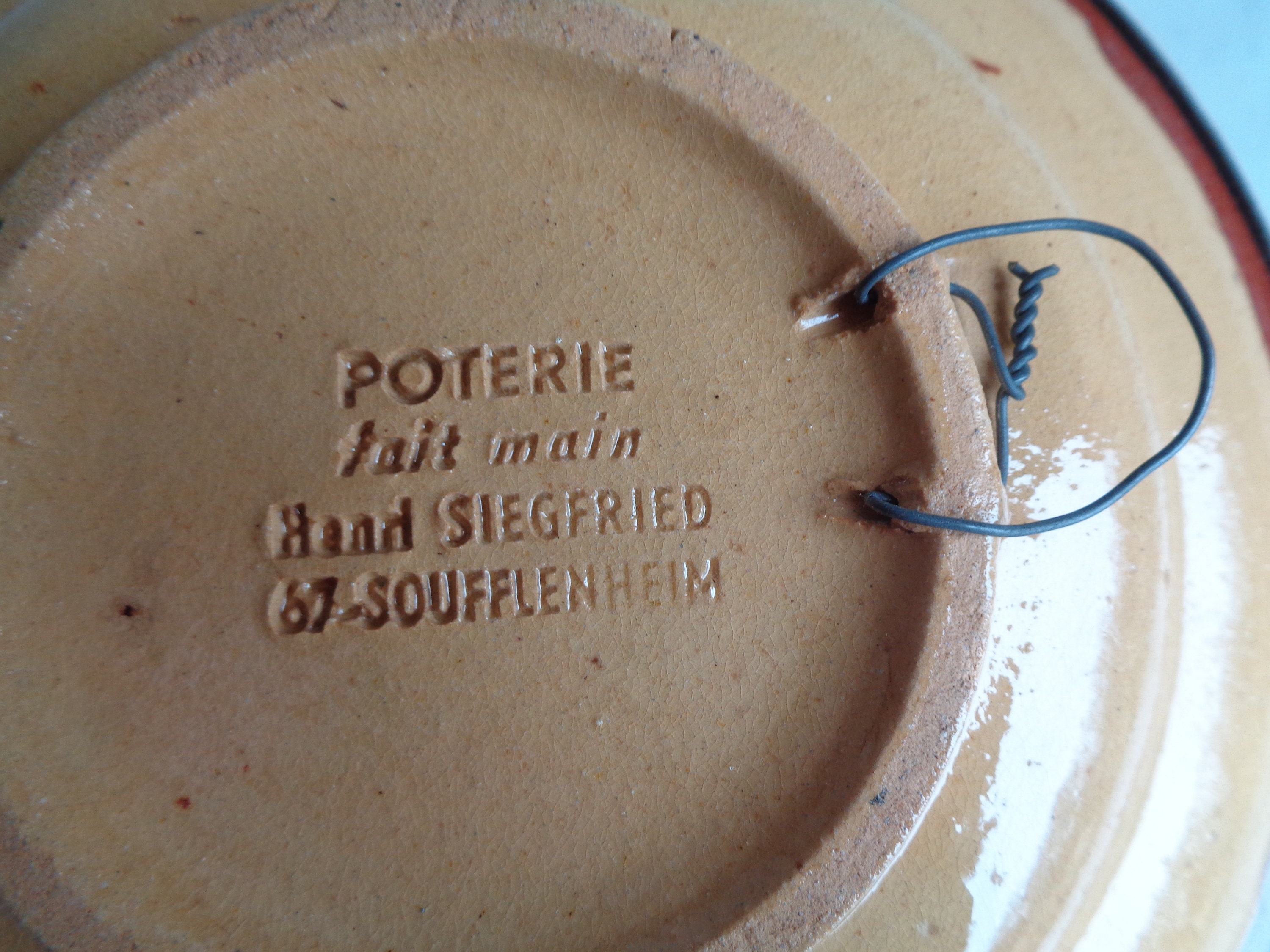 Alsace Pottery Siegfried Soufflenheim, Wall Plate, Handmade, Made in ...