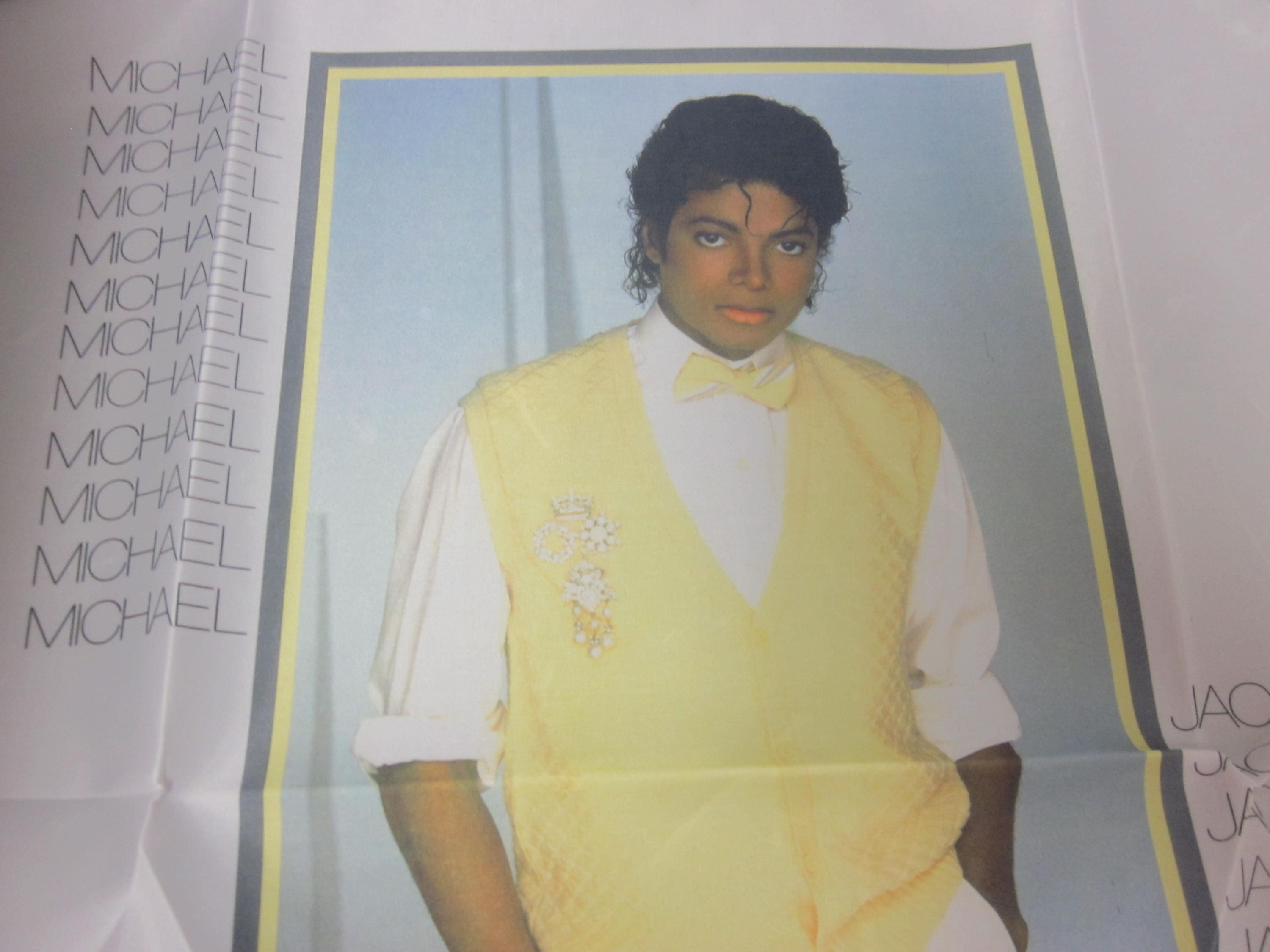 Vintage 1983 MICHAEL JACKSON Silkscreen BANNER Tapestry 22 x | Etsy