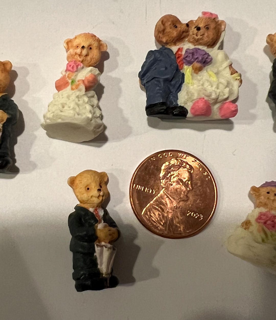 Miniature Teeny Tiny Wedding Kiss Bear Bride & Groom Lot Wedding Bears ...