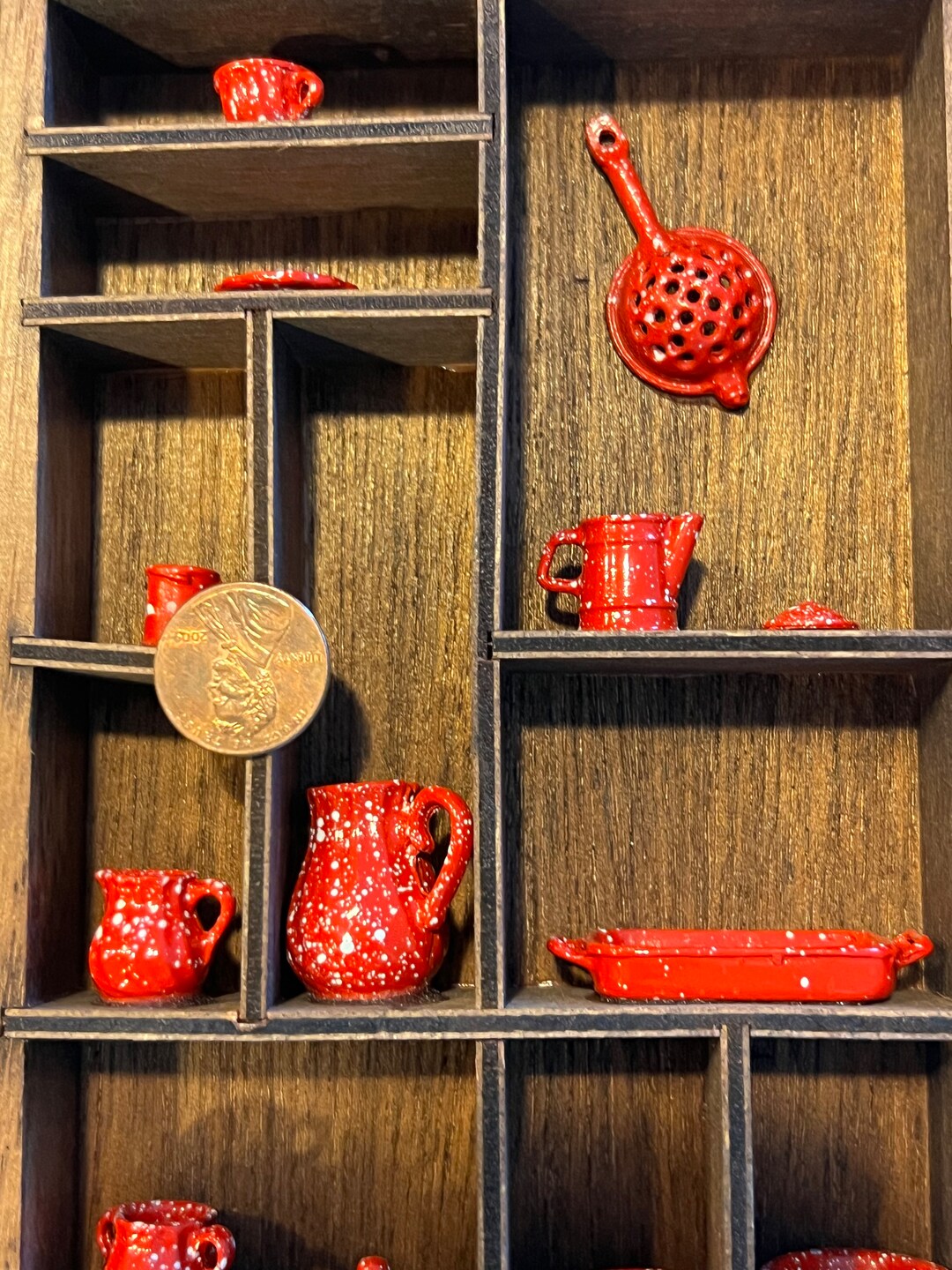 One Vintage Kelly & Howard Miniature Mini Shadowbox With Red White Mug ...