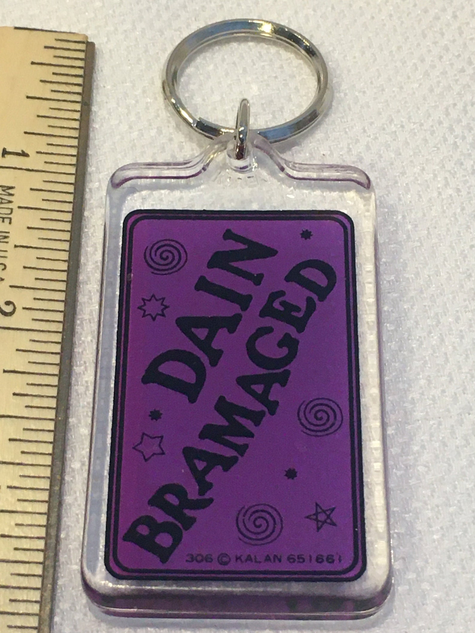 Vintage 1980's Acrylic Keychain Key Chain Metal Ring | Etsy