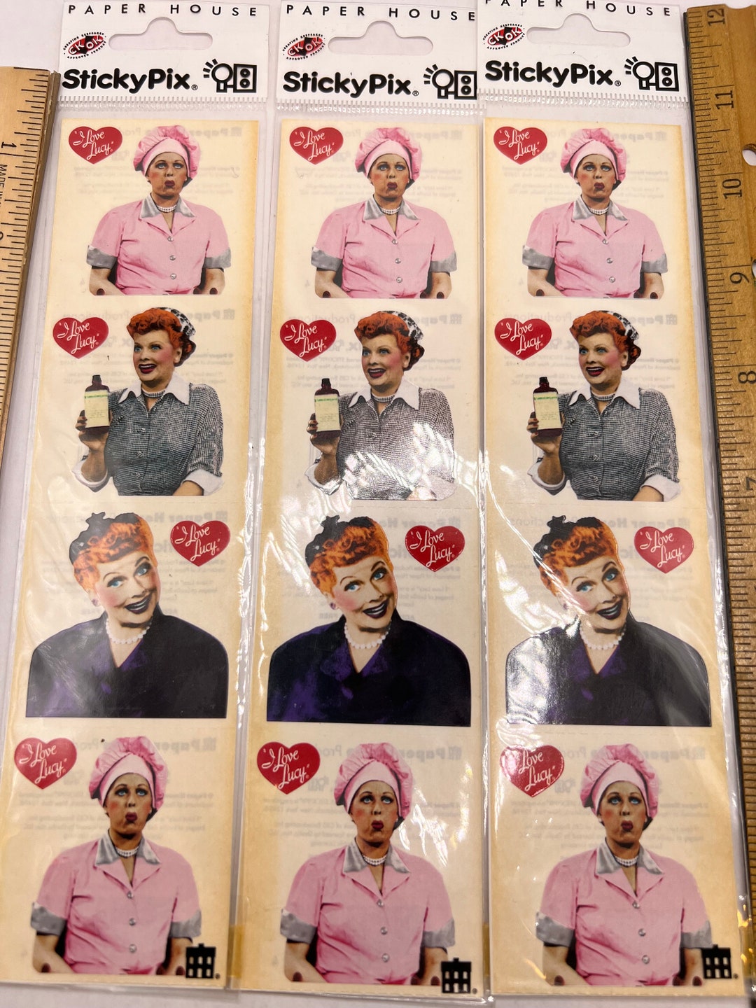 3 Packs of Stickers I Love Lucy Lucille Ball Stickers 1 3/4 X 1 3/4 ...