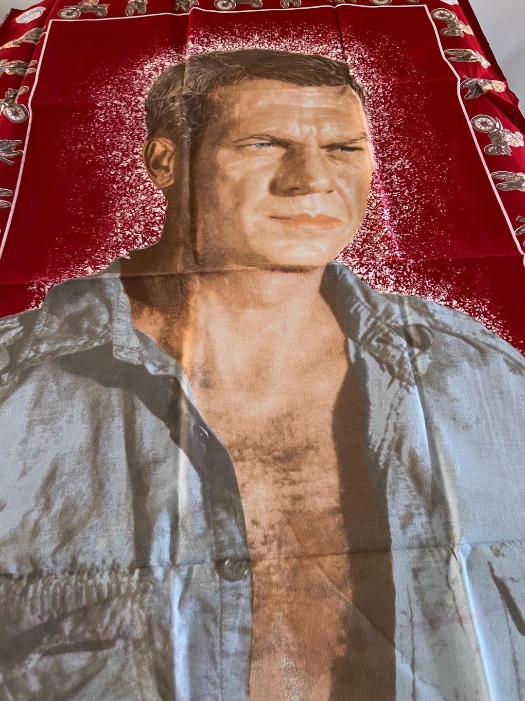 Vintage Wall Steve Mcqueen BANNER Tapestry 53" X 34" A.T.C. 100% Cotton ...