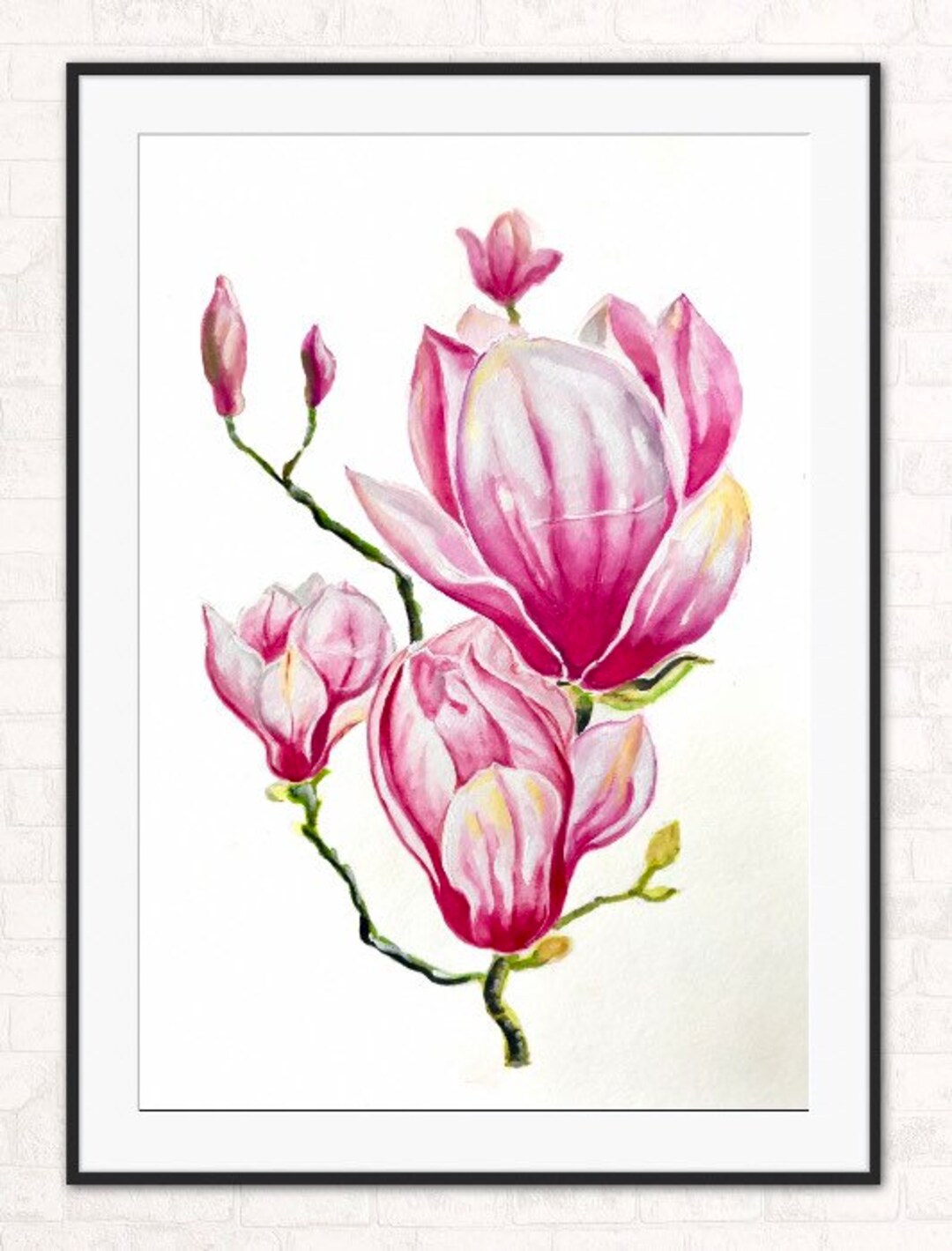 Original Watercolour Painting of Magnolia, Handmade Magnolia Painting ...