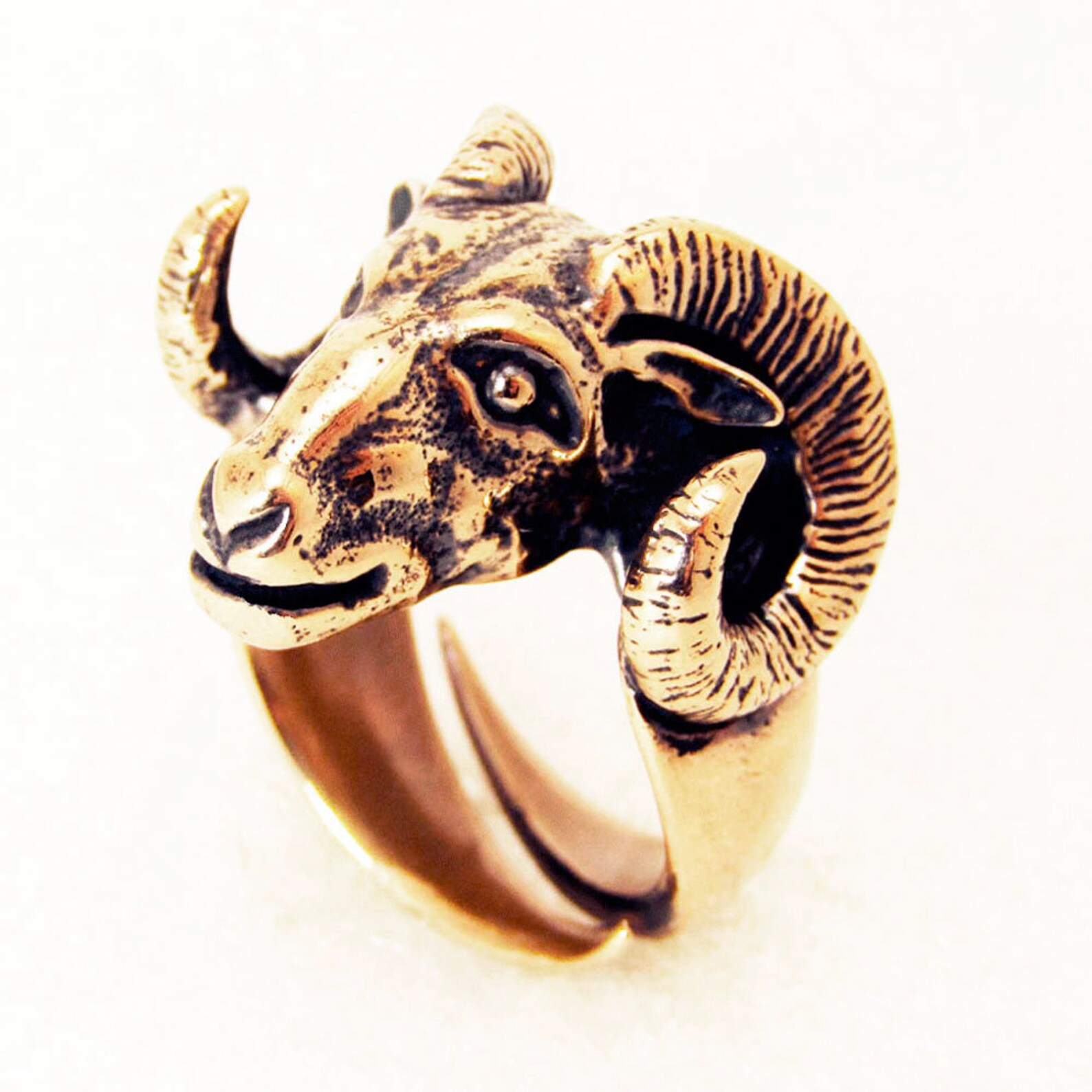 Ram Ring For Men Bronze Jewelry | Etsy
