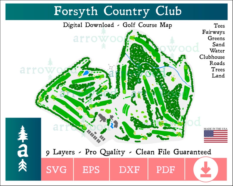 Forsyth Country Club - Winston Salem, NC - Digital Download Golf Course ...