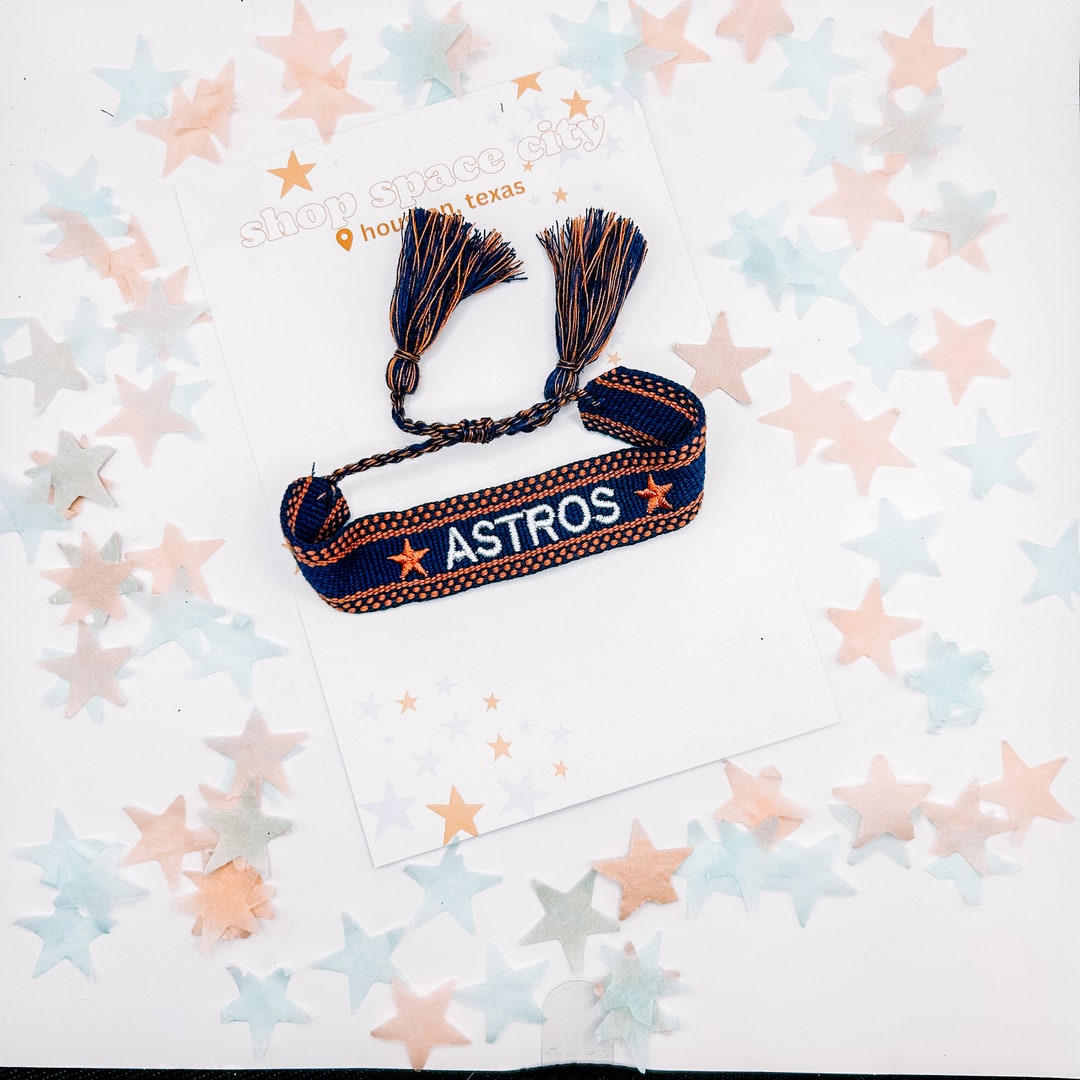 Boho Embroidered Houston Astros Tassel Bracelet - Etsy