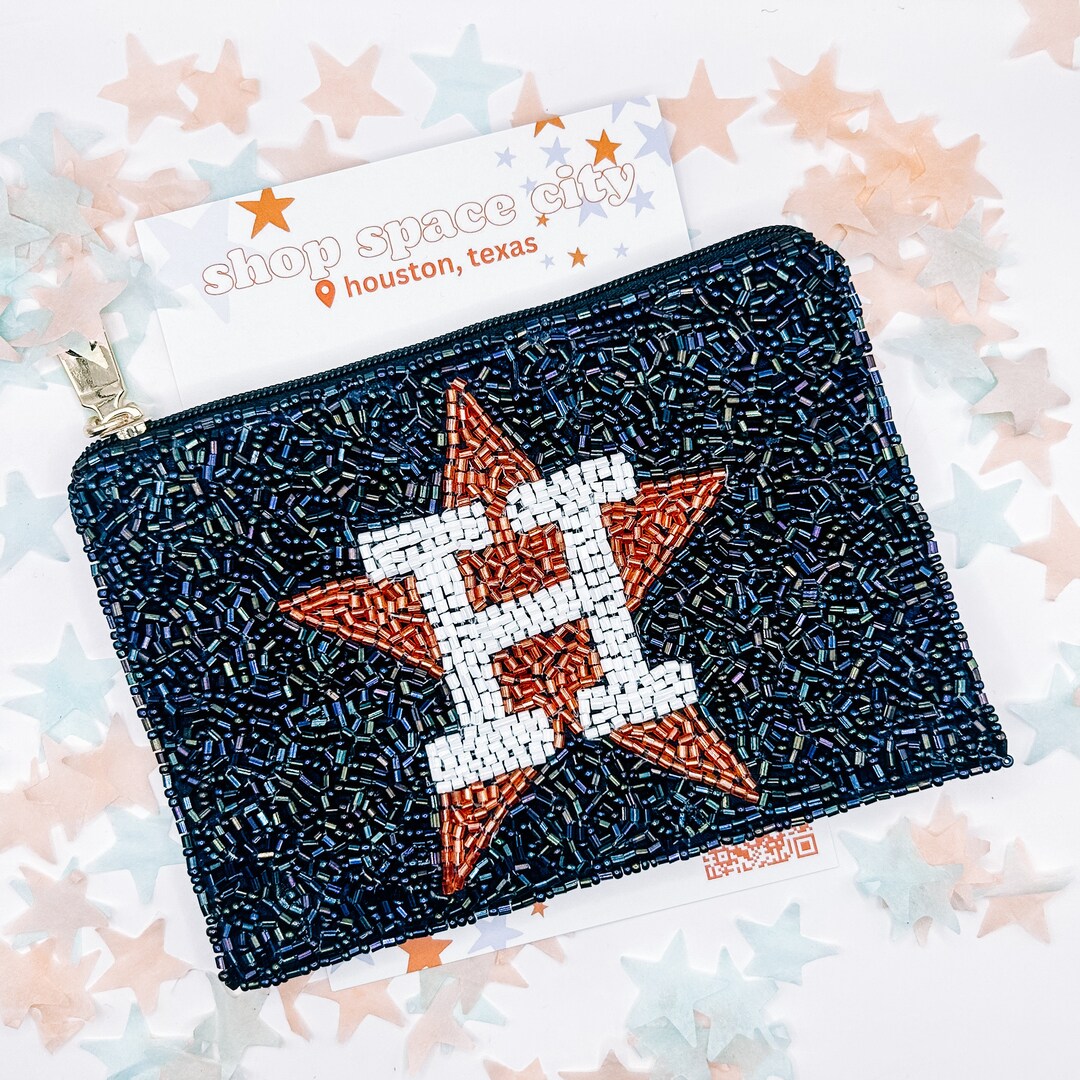 Houston Astros Hand Beaded Privacy Pouch Houston Astros Bag Wallet Coin ...